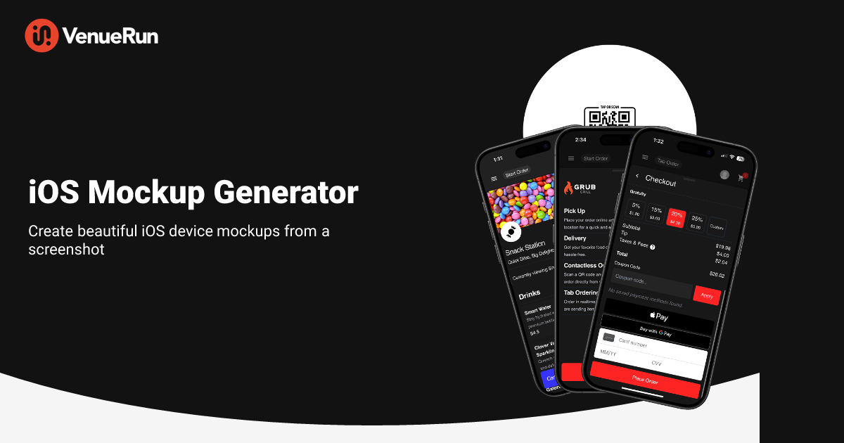 iOS Mockup Generator - VenueRun